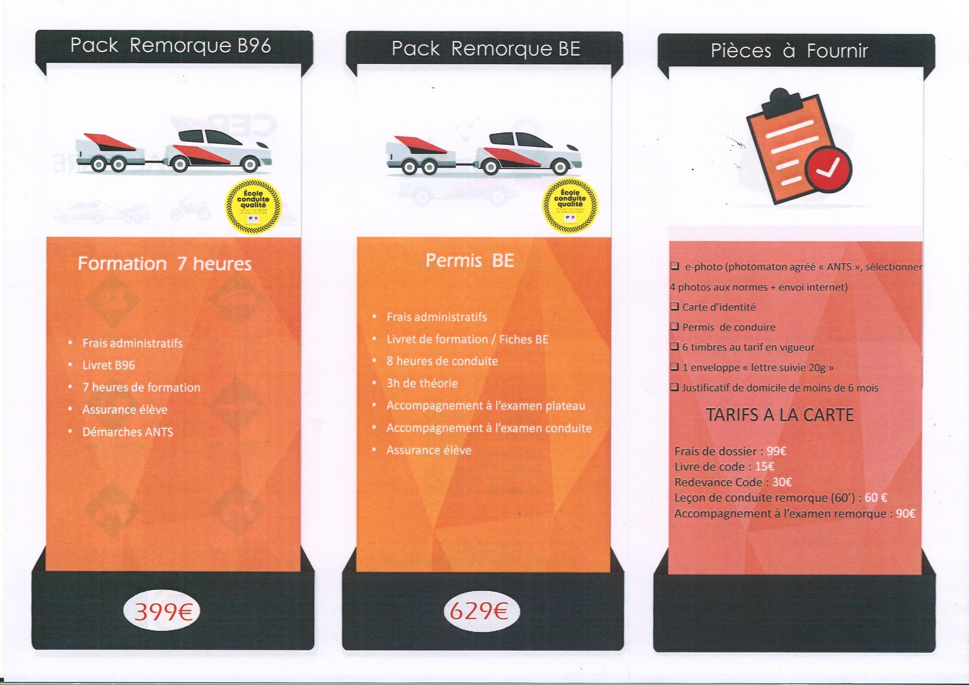 Permis Remorques / BE